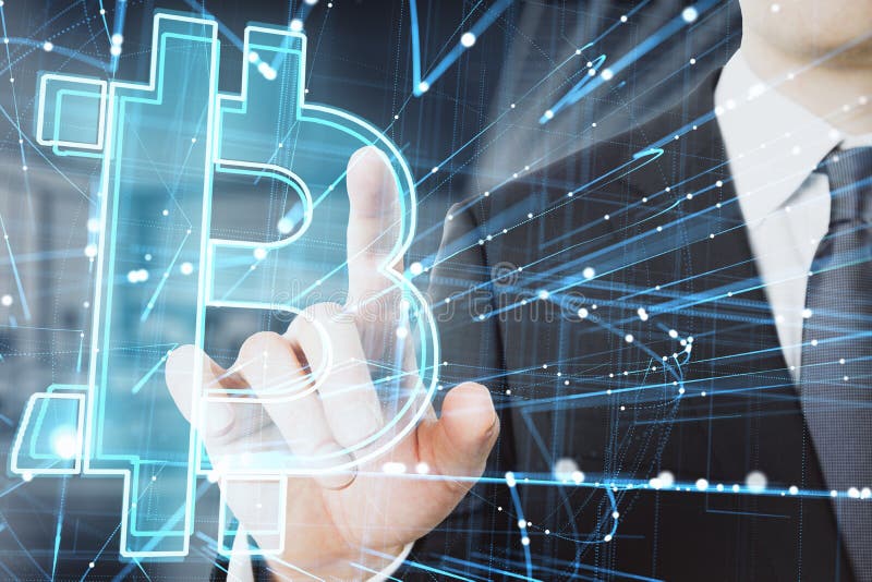 Close Up of Businessman Hand Pointing at Abstract Glowing Holographic ... Close Up of Businessman Hand Pointing at Abstract Glowing Holographic ...