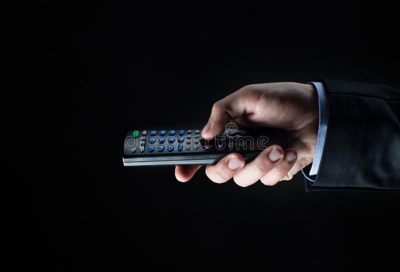 Close Up of Businessman Hand with Remote Control Stock Photo - Image of ...