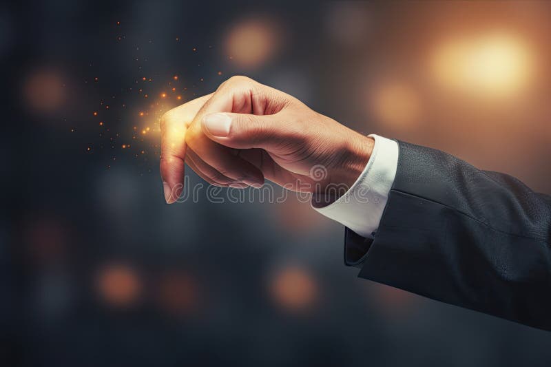 Close Up of Businessman Hand Touching Screen with Finger. 3d Rendering ... Close Up of Businessman Hand Touching Screen with Finger. 3d Rendering ...