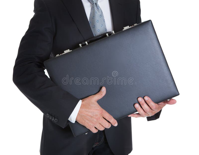 Close-up of Businessman Holding Briefcase Stock Photo - Image of handle ...