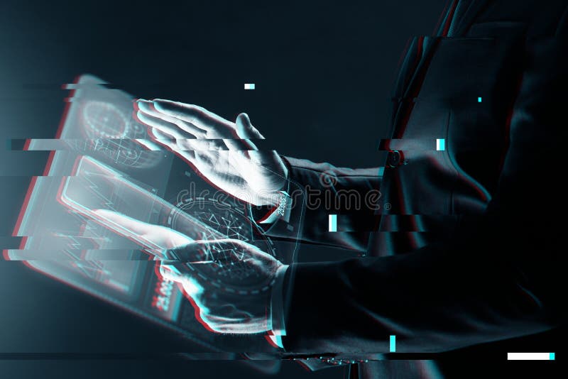 Close Up of Businessman with Transparent Tablet Pc Stock Image - Image ...