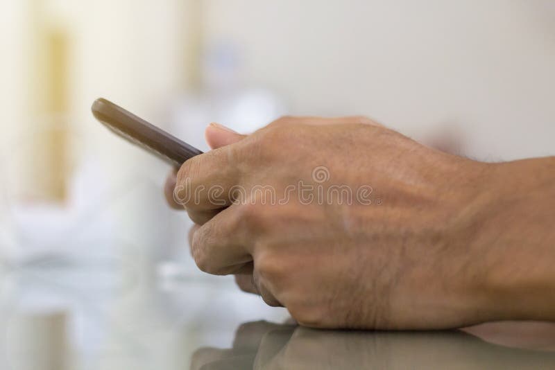 Close Up of a Businessman Using Mobile Smart Phone Stock Image - Image ...