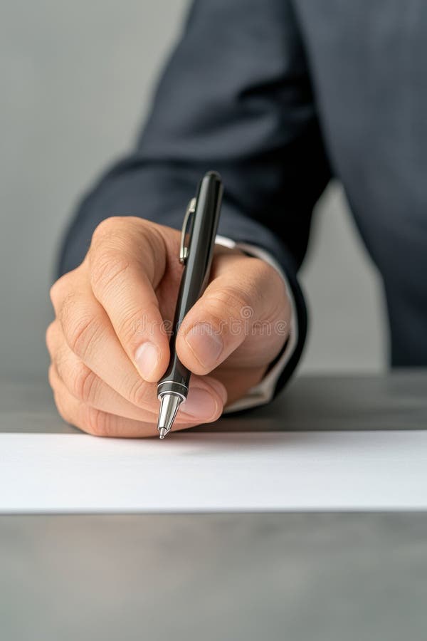 Close Up of Businessperson Hand Signing Document with Pen, Symbolizing ...