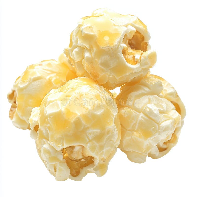 A Close-up of Buttered Popcorn Kernels Stacked Together Stock ...