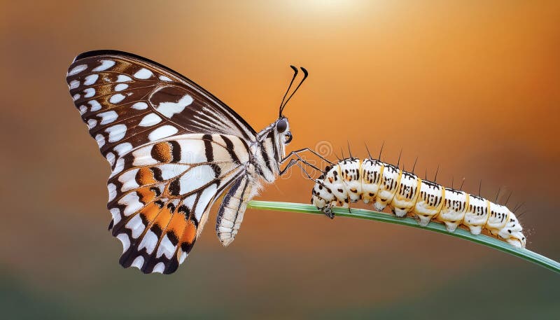 Butterfly, Pupae and Cocoons are Suspended. Concept Transformation of ...