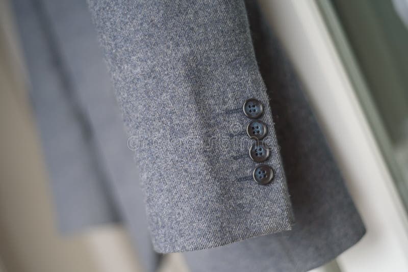 Close-up of a Button on a Blue Business Jacket Stock Image - Image of ...