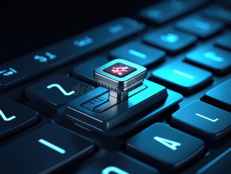 Close Up of a Button on a Computer Keyboard Stock Illustration - Illustration of communications ...