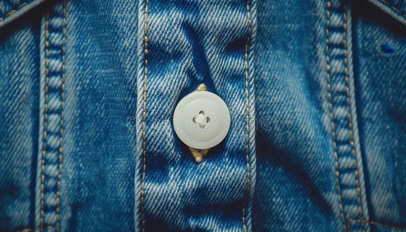 Close-up of a Button on a Denim Jacket Captured in Natural Light Stock ...