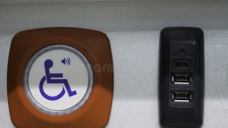 Close-up Button for Disabled People. Media. Help Button for People with ...