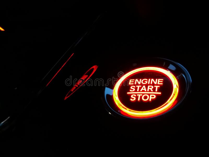Button Engine Start and Engine Stop. Stock Image - Image of technology ...