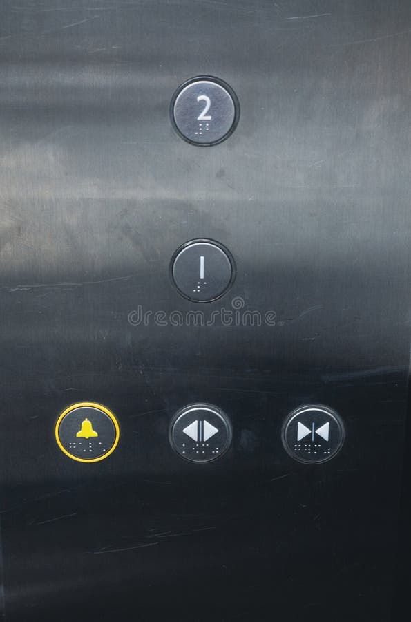 Close-up of the Button Panel in the Elevator. Buttons in the Elevator ...