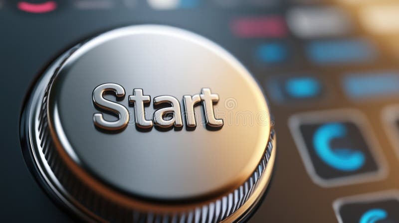 A Close Up of a Button that Says Start on it, AI Stock Image - Image of ...