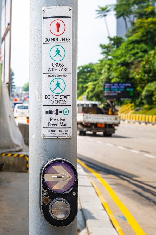 Close Up Button at Traffic Lights on Pedestrian Crossing Stock Image ...