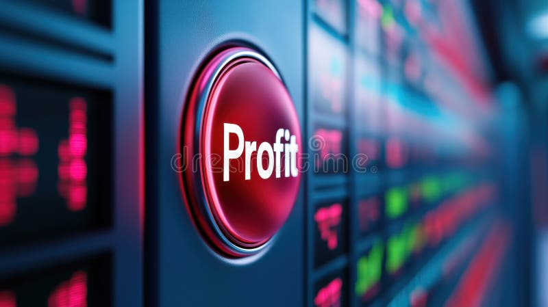 A Close Up of a Button on the Wall that Says Profit, AI Stock Photo ...