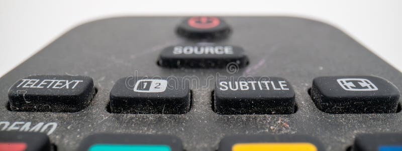 Close Up the Buttons of the Dirty Television Remote Control Stock Image ...