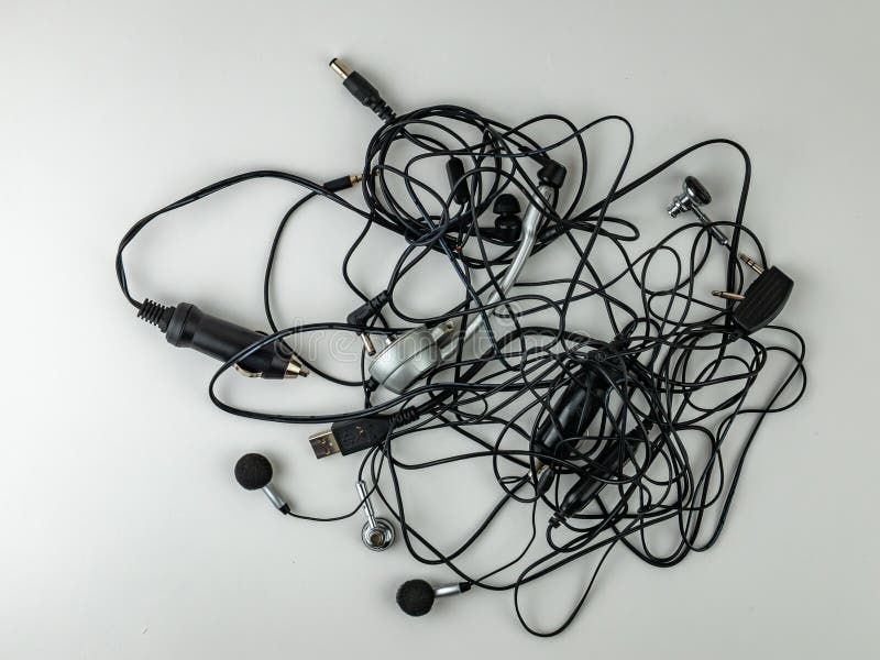 Close-up of Cable Sets with Various Connectors and Sockets for ...