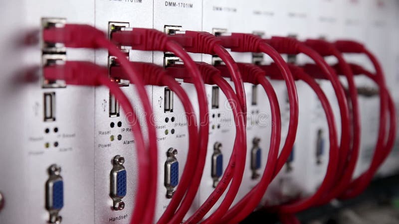 Close Up Cables Wiring Links Servers Huge Data Center Slider Shoot ...