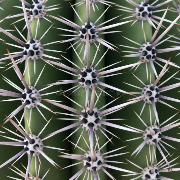 Close-up of a Cactus Displaying a Grid-like Pattern of Sharp Spines ...