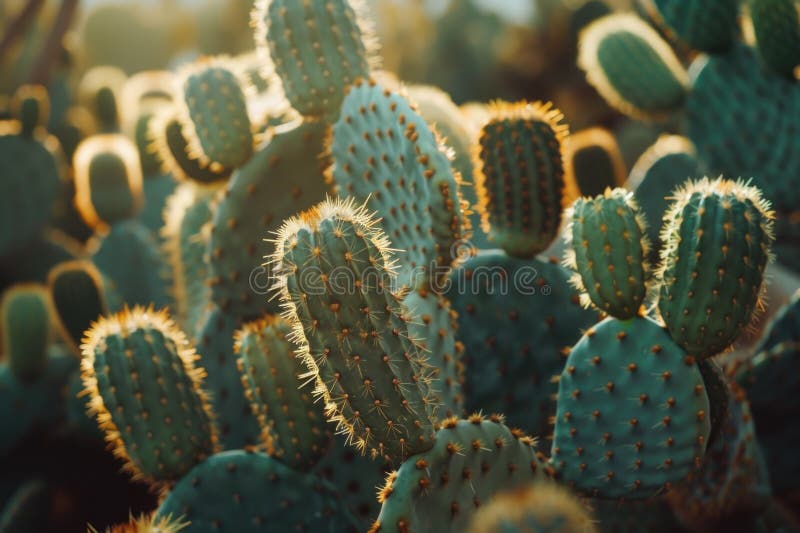 Close Up of a Cactus Plant in the Sunlight. Suitable for Botanical and ...