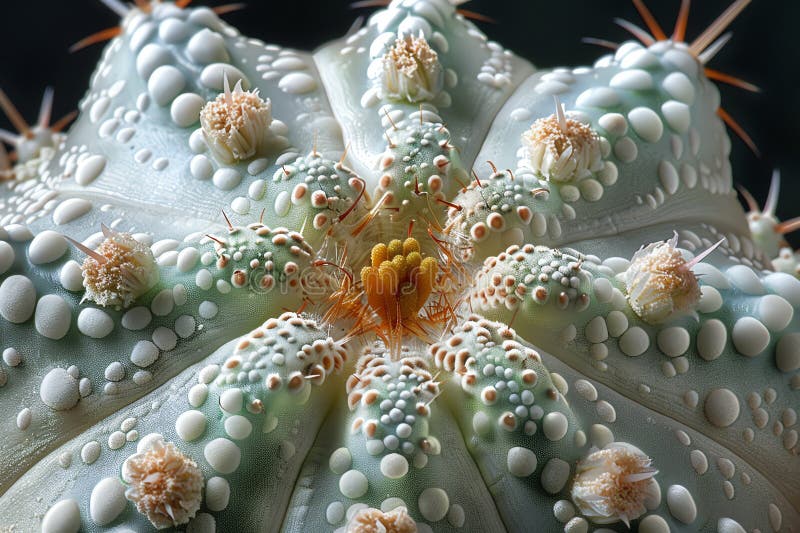 Close-up of a Cactus with Unique Textures and Patterns, Highlighting ...