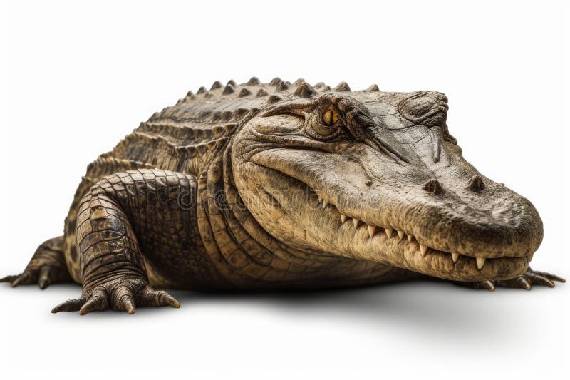 Close Up of Caiman Animal on White Background Generative AI Stock ...