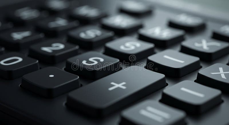 Close-up of Calculator Buttons Featuring Numbers and Mathematical ...