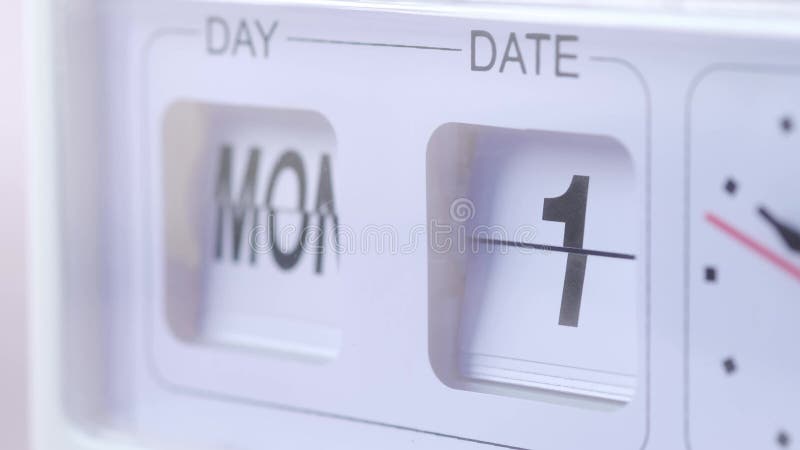 Close Up of Calendar Date Flipping Stock Video - Video of vintage ...