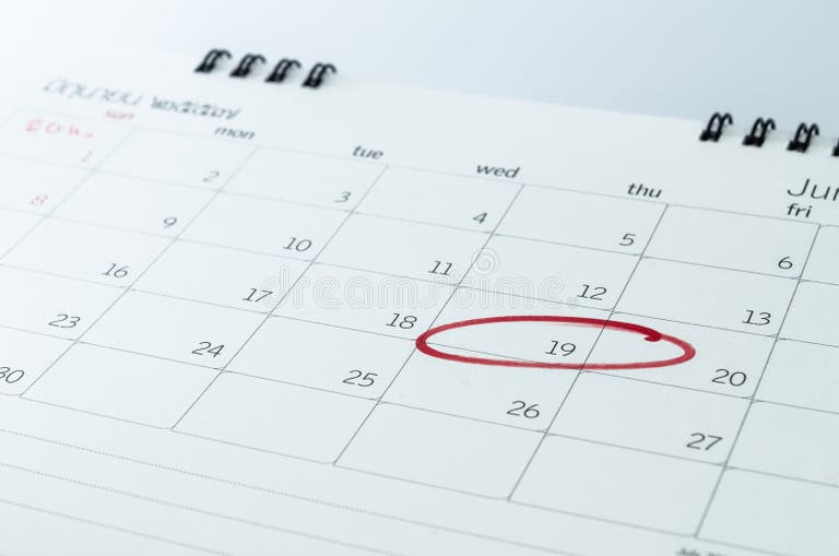 Close Up of a Calendar and a Mark Stock Photo - Image of annual, design ...