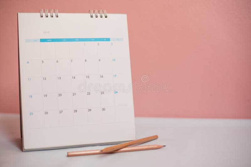 Close Up Calendar on Pink Background Stock Photo - Image of meeting ...