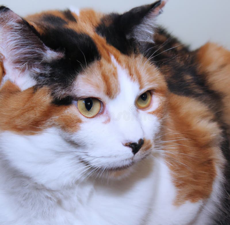 Close Up of Calico Cat Created Using Generative Ai Technology Stock ...