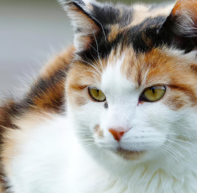 Close Up of Calico Cat Created Using Generative Ai Technology Stock ...