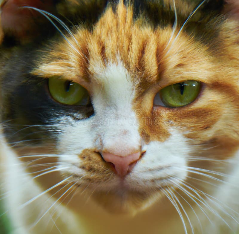 Close Up of Calico Cat Created Using Generative Ai Technology Stock ...
