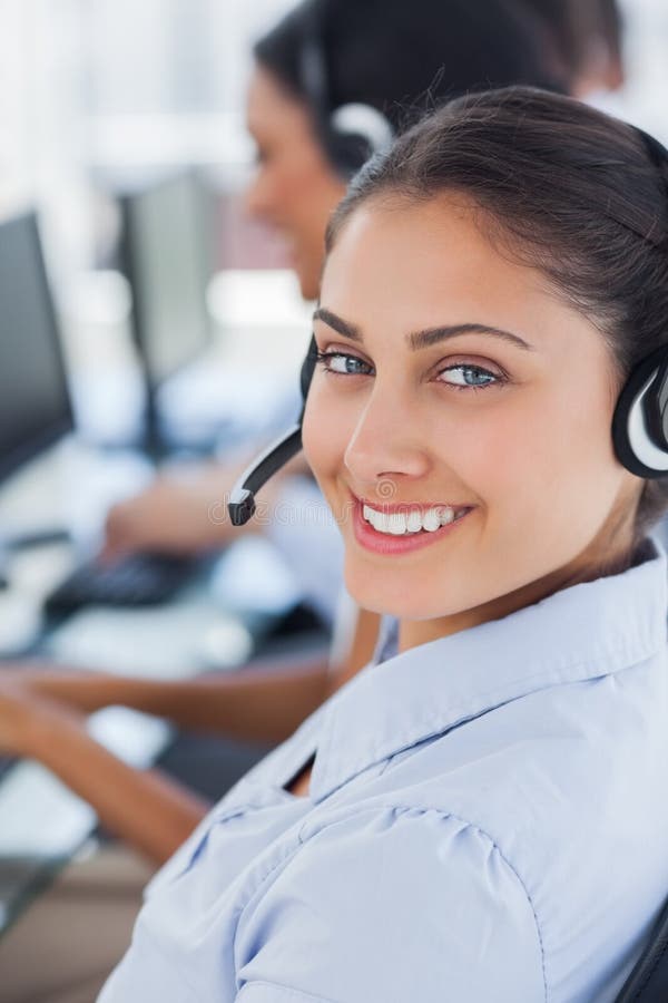 Close Up of a Call Centre Agent Stock Photo - Image of agent, operator ...