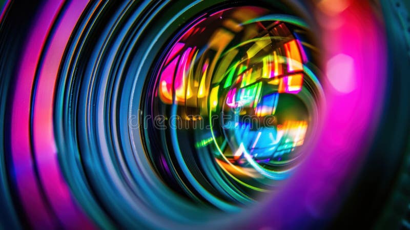 Close Up of Camera Lens, Vivid Colors, Depth of Field. Stock Image ...
