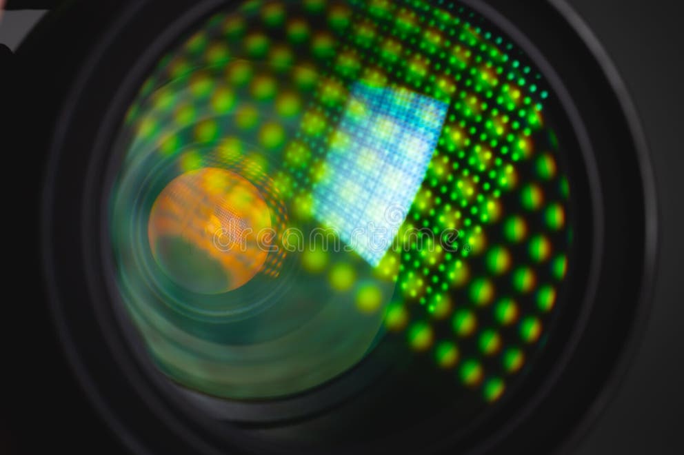 Close-up of a Camera Mirror Lens Front Lens with Aperture and ...