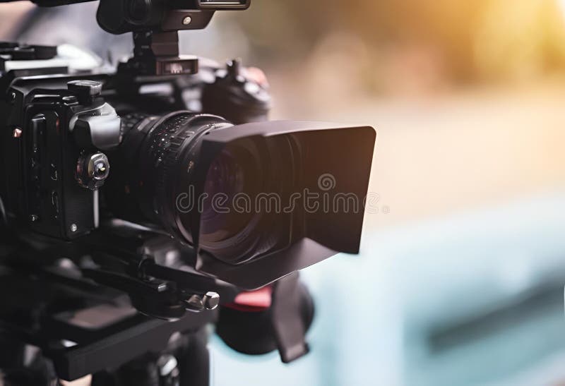 A Close Up of an Camera in Motion on a Tripod Stock Illustration ...