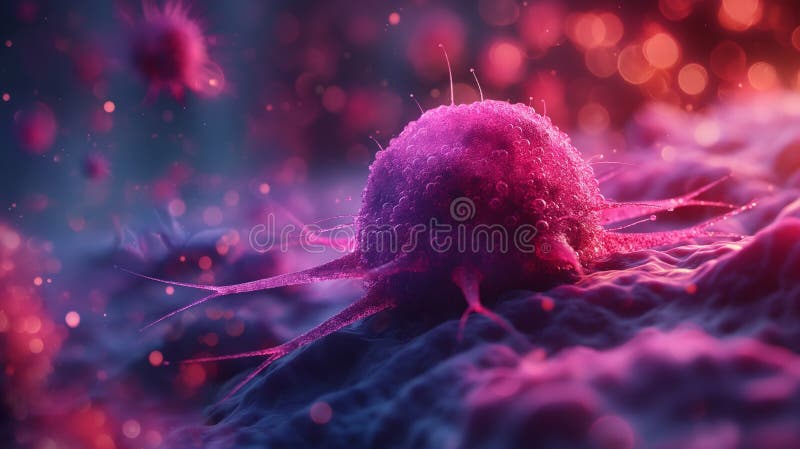 Close Up of a Cancer Cell Under a Microscope Stock Photo - Image of ...