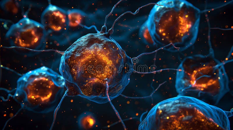 Close Up of a Cancer Cell Under a Microscope Stock Image - Image of ...