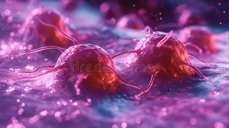 Close Up of a Cancer Cell Under a Microscope Stock Image - Image of ...