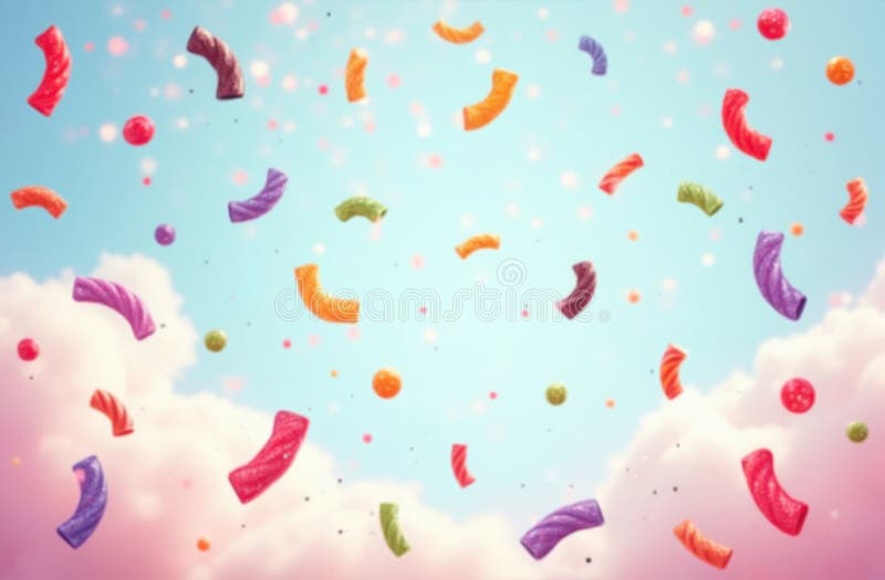 Close Up Candies Falling from the Sky at 22-12-2024 Stock Illustration ...