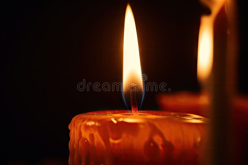 Close-up of Candle Flame, with Hints of Warm Light and Flickering ...