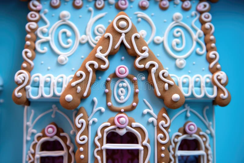 A Close-up of Candy Window Details on a Gingerbread House Viewed ...