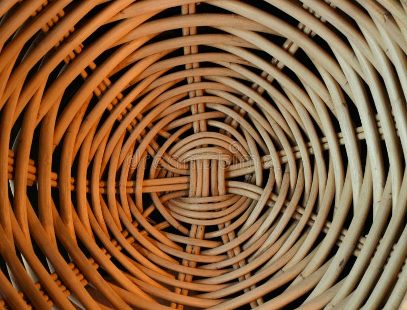 Close Up Cane Basket with Spiral Pattern Stock Photo - Image of closeup ...