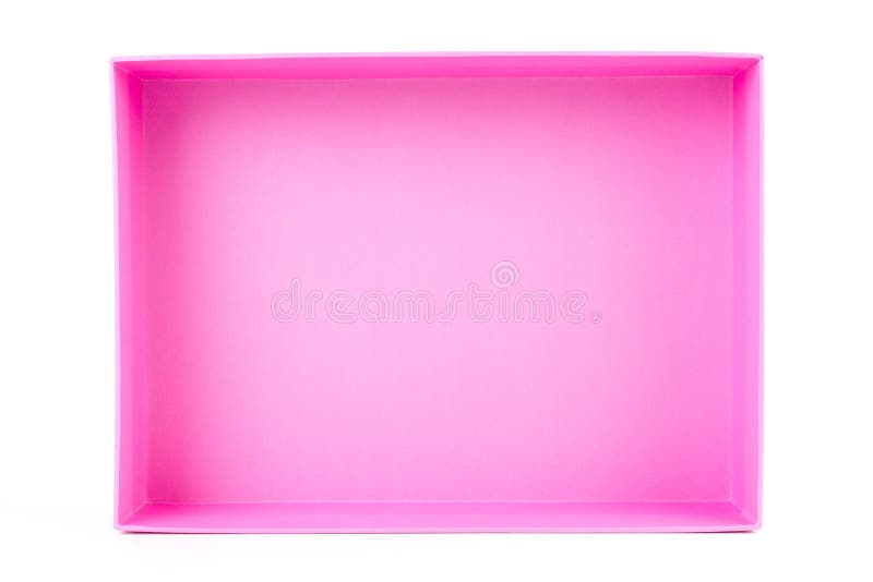 Empty Pink paper box. stock photo. Image of open, birthday - 123518510