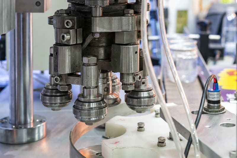 Close Up Capping Head or Sealing Roller Component of Can Cap Seamer ...