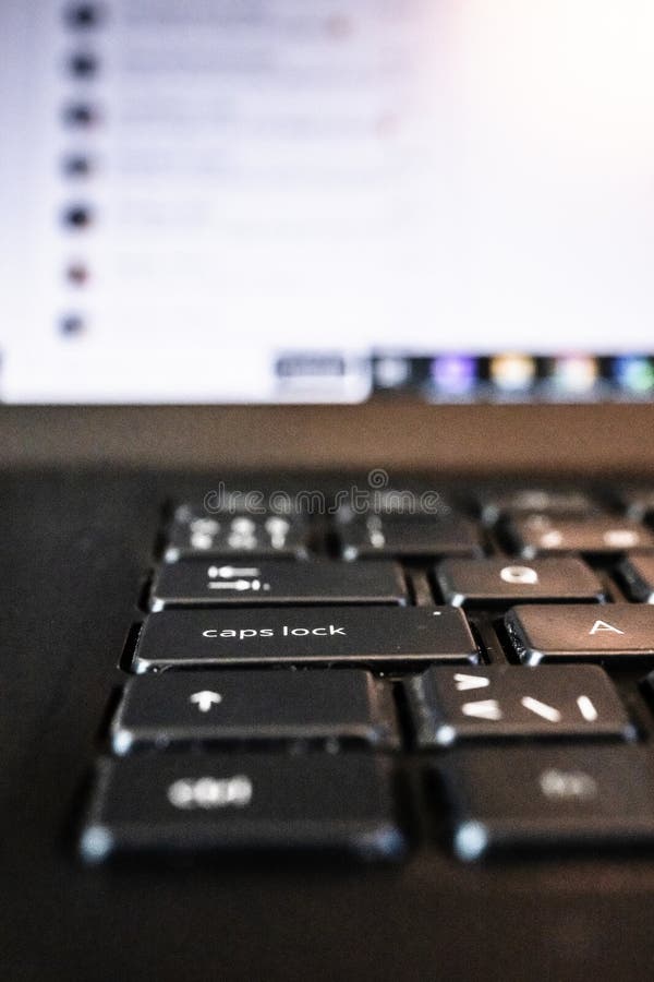 Close Up of Caps Lock Key on a Laptop Keyboard.. Stock Photo - Image of ...
