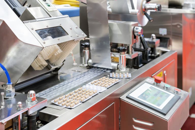 Close Up Capsule in Plastic Packaging after Process by Automatic ...