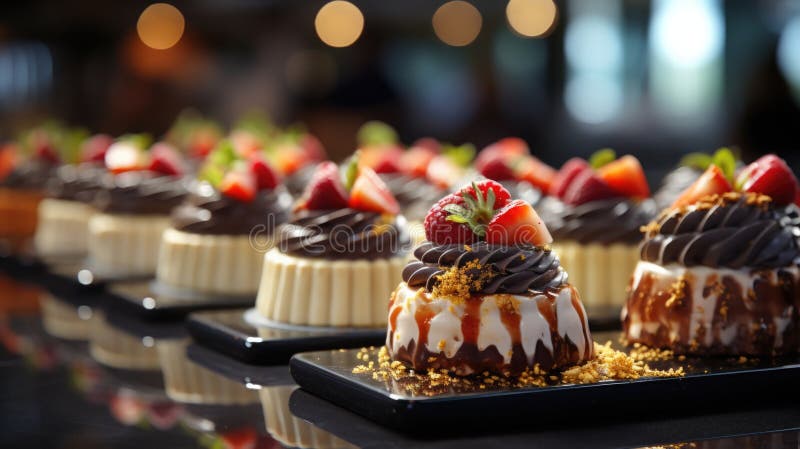 A Close-up Capture of an Array of Exquisite Desserts on Display ...