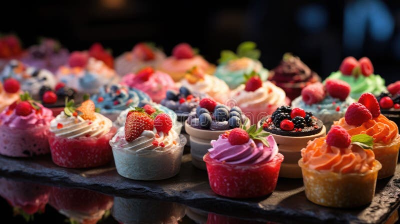 A Close-up Capture of an Array of Exquisite Desserts on Display ...