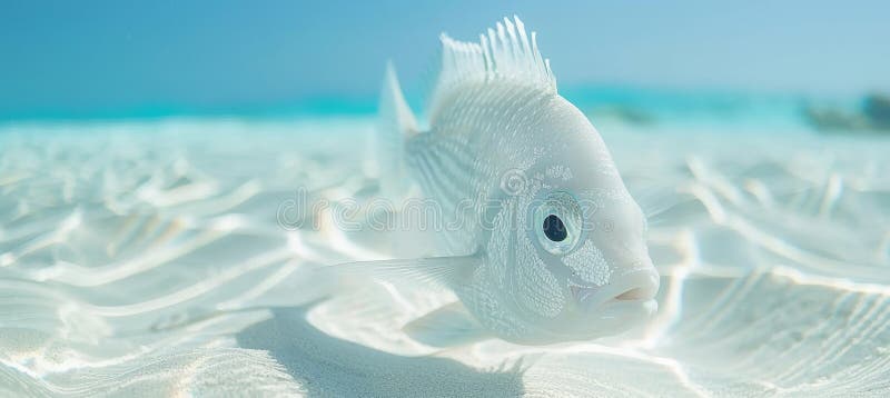 Close Up Capture of a Graceful Fish Swimming Elegantly in Crystal Clear ...